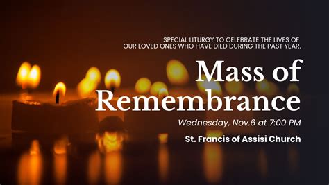 Mass Of Remembrance — St Francis Of Assisi Parish Lbi