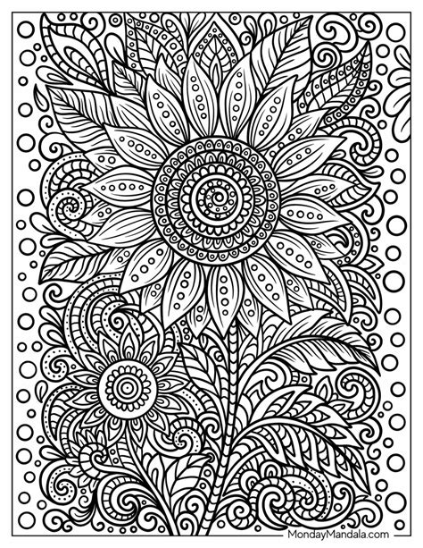 Van Gogh Sunflowers Coloring Page