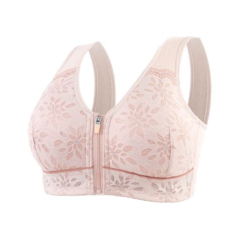 Ywdj Sleep Bras For Women Plus Size Front Closure Push Up No Wire Full