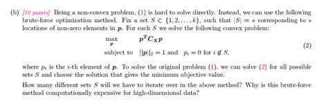 р B 10 Points Being A Non Convex Problem 1