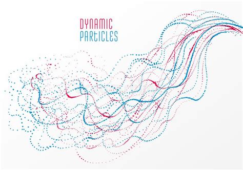 Dots Particles Flowing Array Vector Abstract Background Biology Science Theme Design Stock
