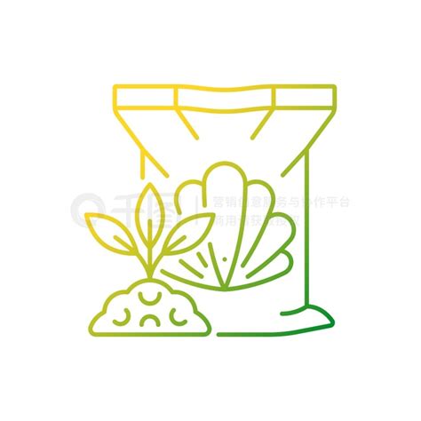 贝类网页ui贝类肥料梯度线性矢量图标。有机土壤和植物补充。海鲜副产品作为饲料。细线颜色符号。现代风格的象形文字。矢量隔离轮廓图。贝类肥料梯度