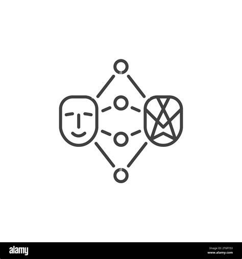 Neural Network Face Generation Vector Concept Outline Icon Or Symbol Stock Vector Image And Art