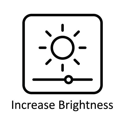 Increase Brightness Vector Outline Icon Design Illustration User Interface Symbol On White