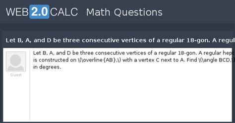 View Question Let B A And D Be Three Consecutive Vertices Of A