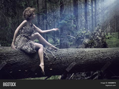 Sexy Woman Sitting On Tree Image Photo Bigstock