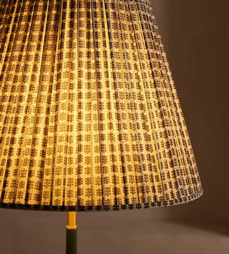 Beckett Leather Floor Lamp Patterned Shade Us