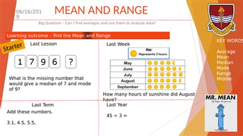 Mean And Range Average For Beginners Teaching Resources