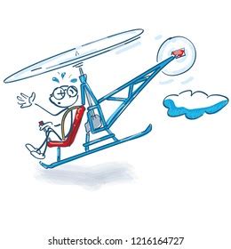 Stick Figure Crashes Helicopter Stock Vector Royalty Free 1216164727 Shutterstock