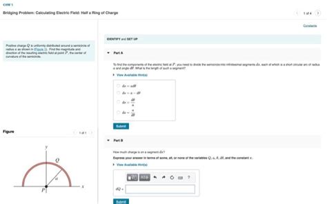 Solved Bridging Problem Calculating Electrie Field Half A