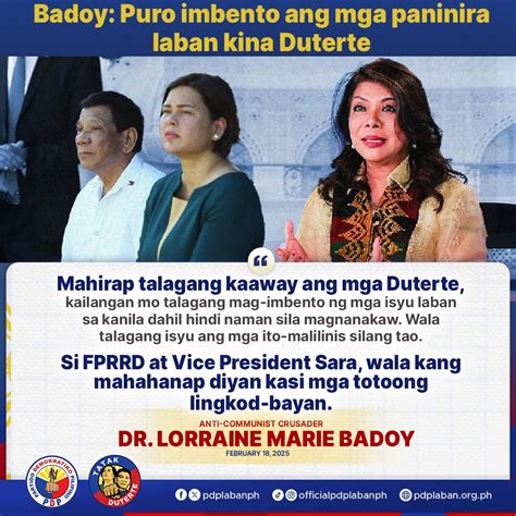 PDP - Badoy: Puro imbento ang mga paninira laban kina Duterte Ayon kay ...