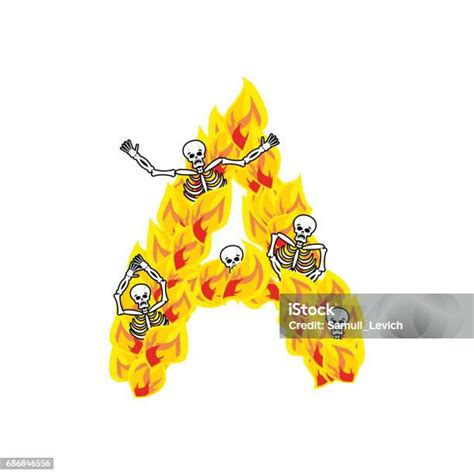 Huruf A Neraka Api Dan Pendosa Font Huruf Berapiapi Tanda Alfabet Api