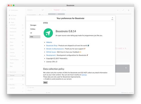 Disable Event Collector · Docs Boostnote