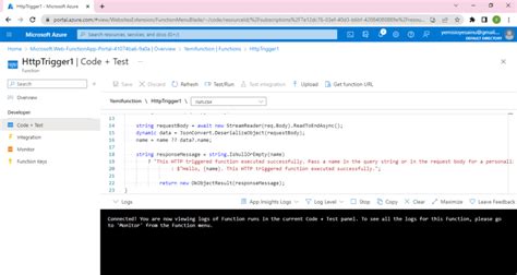 how to create an azure function app with a webhook to provide a hello