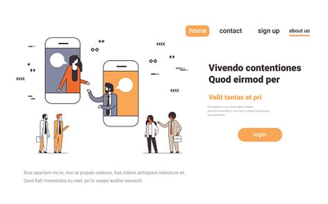 모바일 응용 프로그램 비즈니스 사람들이 온라인 채팅 거품 소셜 네트워크 통신 개념 스마트폰 화면 수평 복사 공간 선 소셜 네트워킹에 대한 스톡 벡터 아트 및 기타 이미지