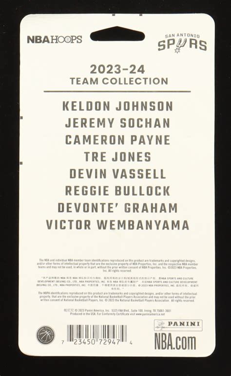 2023 24 Nba Hoops San Antonio Spurs Team Collection Pack Pristine Auction