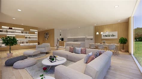 3d 렌더링 주방이 있는 현대적인 개방형 거실 공간 로프트 스타일의 듀플렉스 아파트 레지던스 홈 장식 인테리어 Design드로잉 라인 스케치 현실 0명에 대한 스톡 사진 및