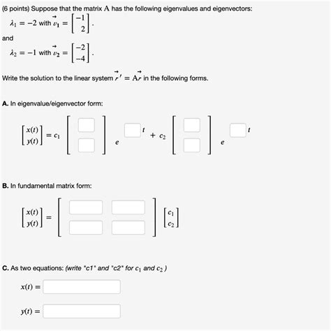 Solved Points Suppose That The Matrix A Has The Chegg Com