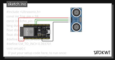 Ultrasonic Wokwi Esp32 Stm32 Arduino Simulator