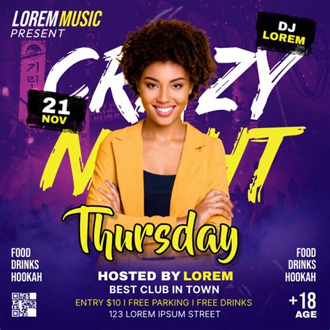 Crazy Thursday Night Template Postermywall