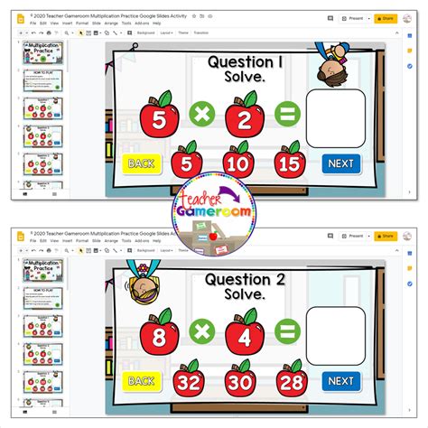 Multiplication Practice Google Slides Activity Teacher Gameroom