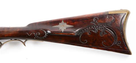 Lot Detail A Carved Fullstock Flintlock Kentucky Rifle Marked J
