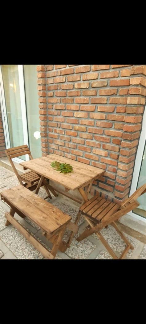 میز و صندلی چوبی تاشو نیمکتی مدل صحرامیز و صندلی غذاخوریتهران