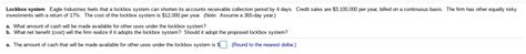solved lockbox system eagle industries feels that a lockbox