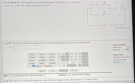 Solved Problem Three Capacitors Are Connected As Chegg Com
