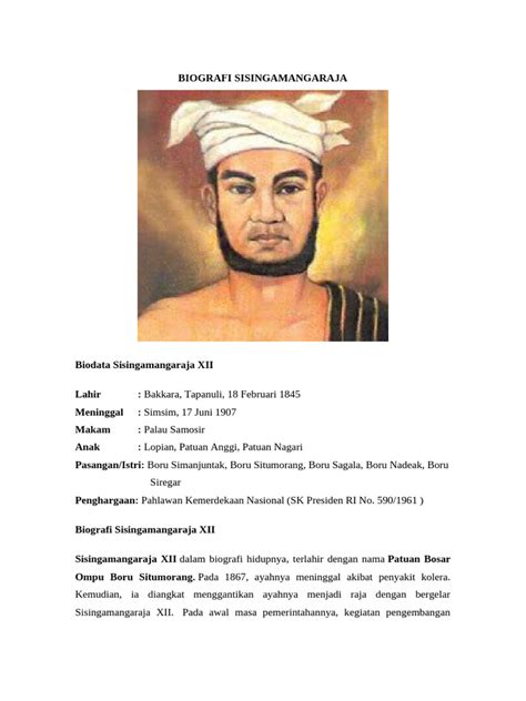 Biografi Sisingamangaraja Docx Pdf