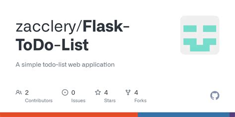 GitHub Zacclery Flask ToDo List A Simple Todo List Web Application