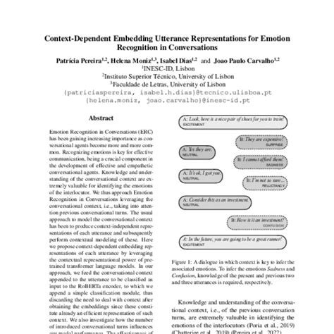 Context Dependent Embedding Utterance Representations For Emotion Recognition In Conversations