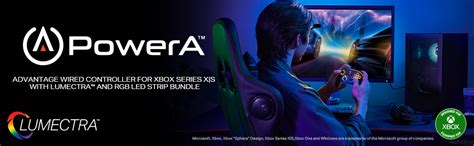Powera Advantage Wired Controller For Xbox Series X S With Lumectra Rgb Led Strip Black
