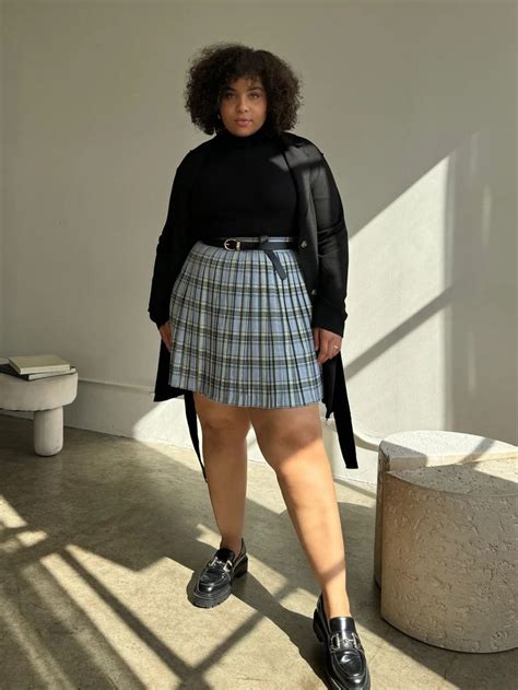 Plus Size Plaid Pleated Skirt Plaid Pencil Skirt Outfit Pencil Skirt