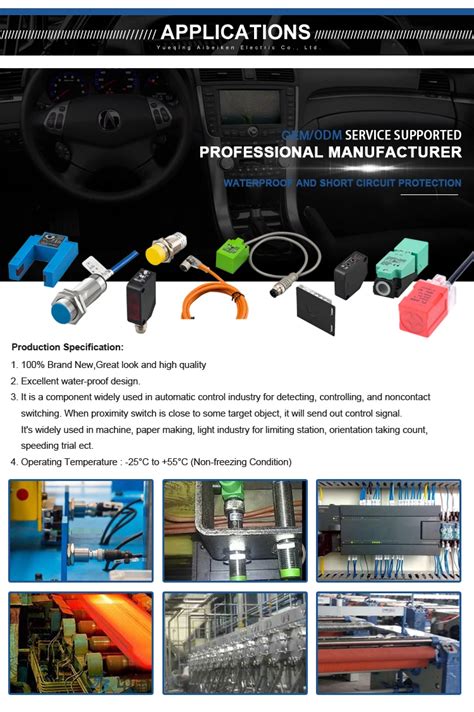 3cm Detection Distance Diffuse Reflection Npn Three Wire Cylindrical Reflector Photoelectric