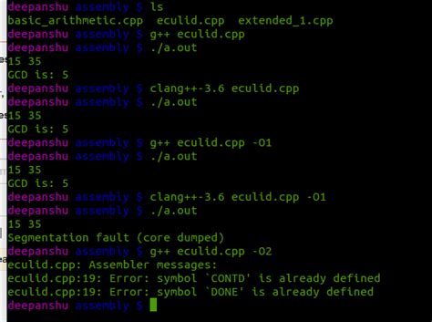 G Error When Optimizing C Code With Inline Assembly Stack Overflow