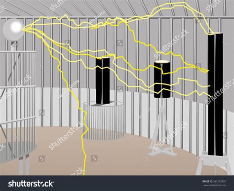 Illustration Shows Scenario Protection System Faraday Stock Vector