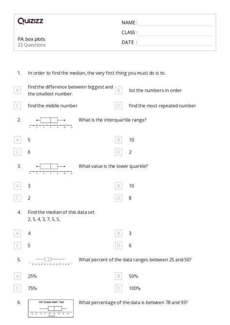 50 Box Plots Worksheets For 8th Year On Quizizz Free And Printable