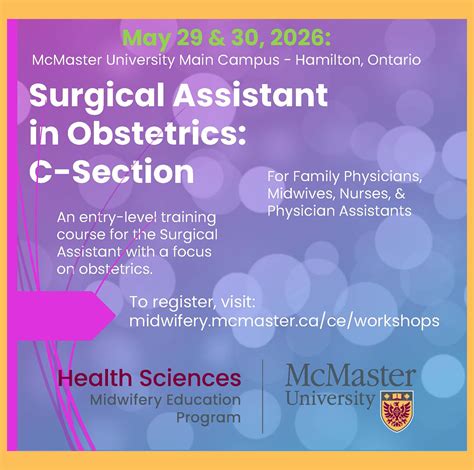Registration Now Open Surgical Assistant In Obstetrics C Section
