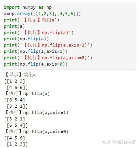 翻转矩阵各元素或各行或各列顺序numpyflip 知乎