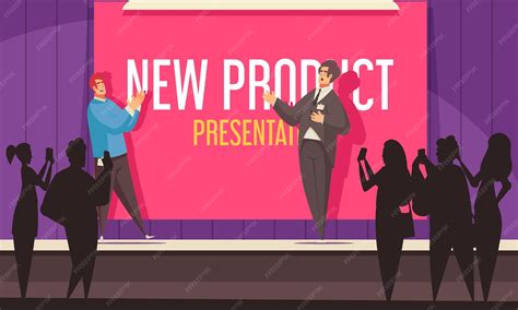 Ilustración Plana De Presentación De Producto Nuevo Vector Premium