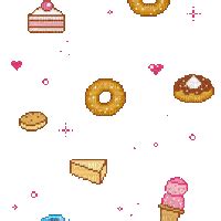 Falling Sweets Donuts Cake Ice Cream Cookie Pixel Animated
