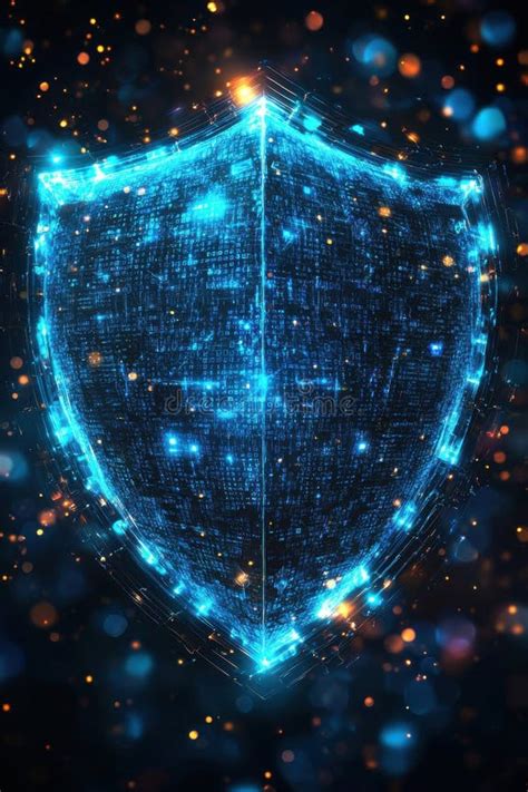 Digital Shield With Binary Code Representing Data Security Technology