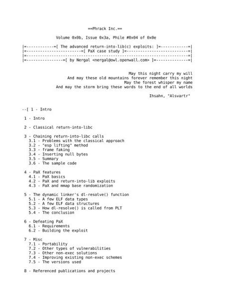 Advanced Return To Libc Exploits