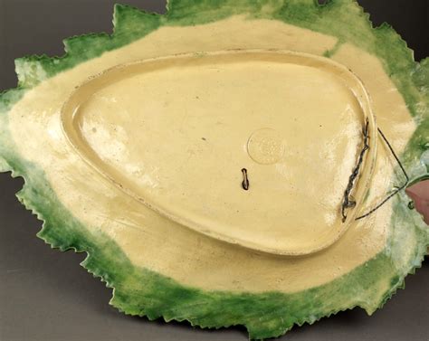 Trompe Loeil Ceramic Leaf Plate Inventory Wolfs Fine Paintings And
