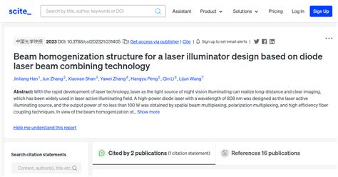 Citation Report Beam Homogenization Structure For A Laser Illuminator Design Based On Diode