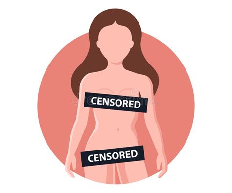 Naked Girl Covered With Censorship Signs Allowed With Only Stock Vector Illustration Of