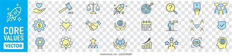 Set Core Values Icons Vector Stock Vector Royalty Free 2269220385 Shutterstock