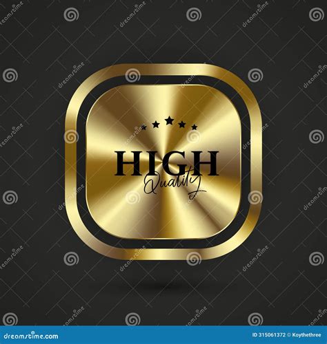Glued Golden Sticker On Envelope Gold Stamp Logo Vector Illustration