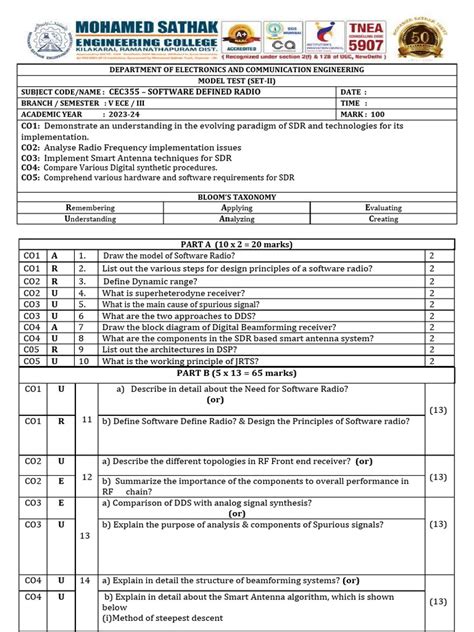 Cec355 Sdr Model Qn Set Ii Pdf Software Defined Radio Electricity